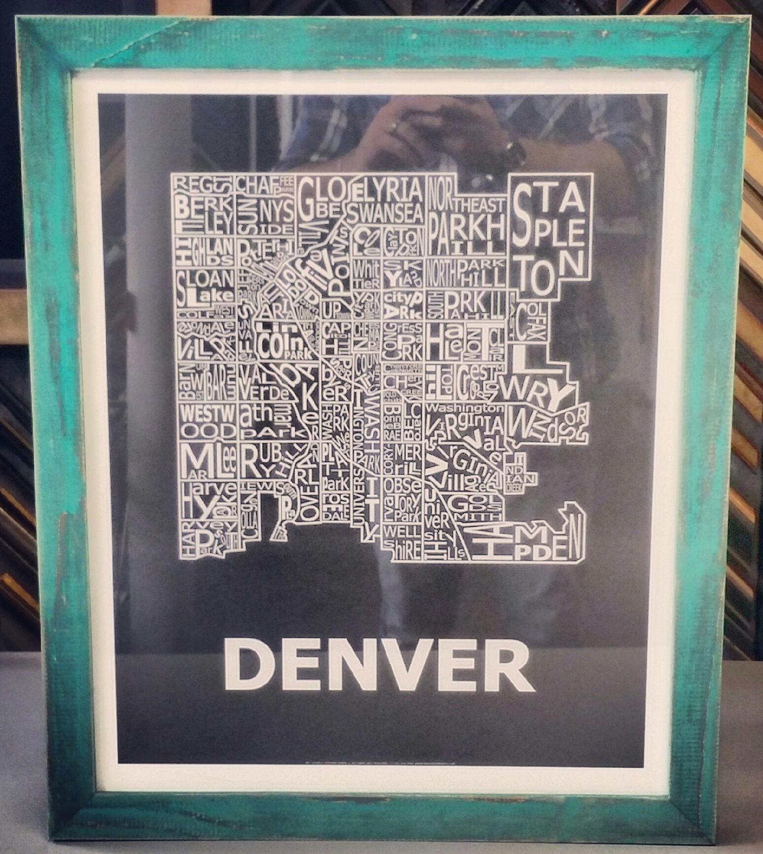 Denver Neighborhood Map Framing – 5280 Custom Framing
