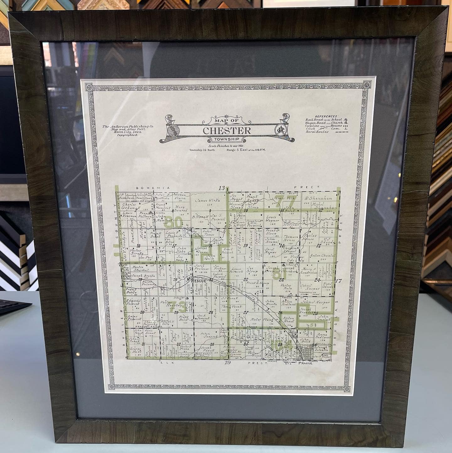 Custom Framed Township Maps – 5280 Custom Framing