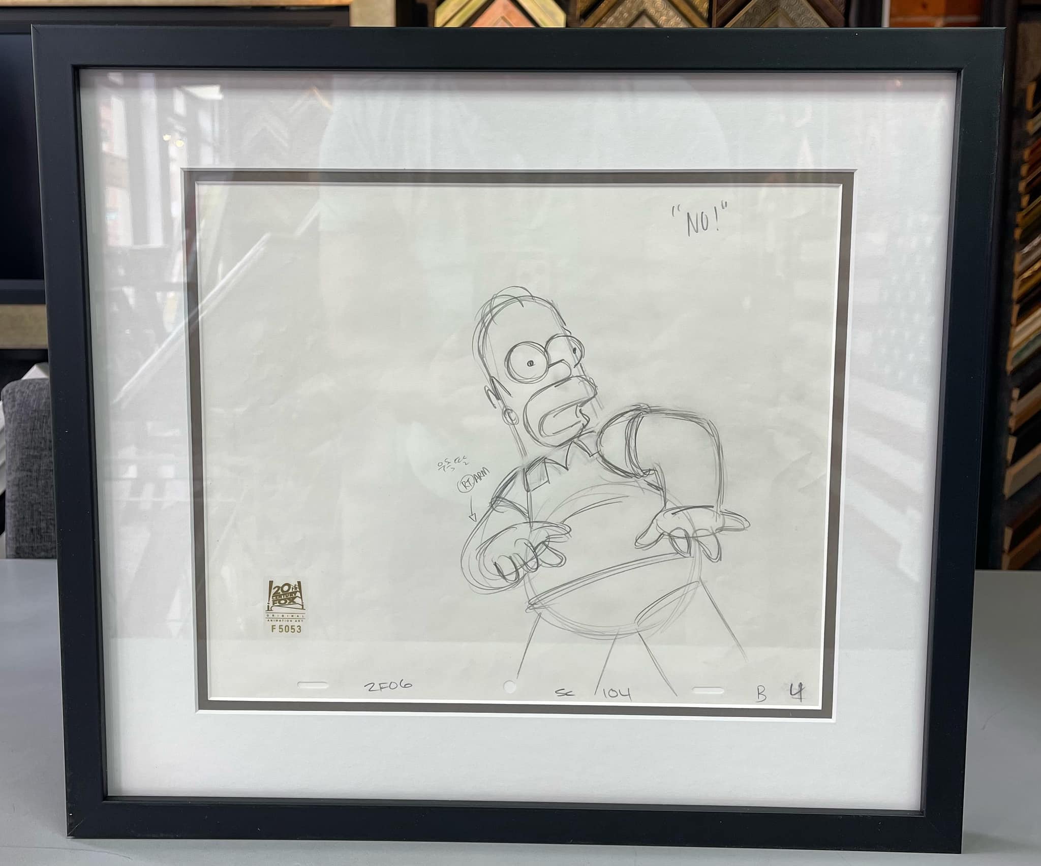 Custom Framed The Simpsons Animation Proof – 5280 Custom Framing