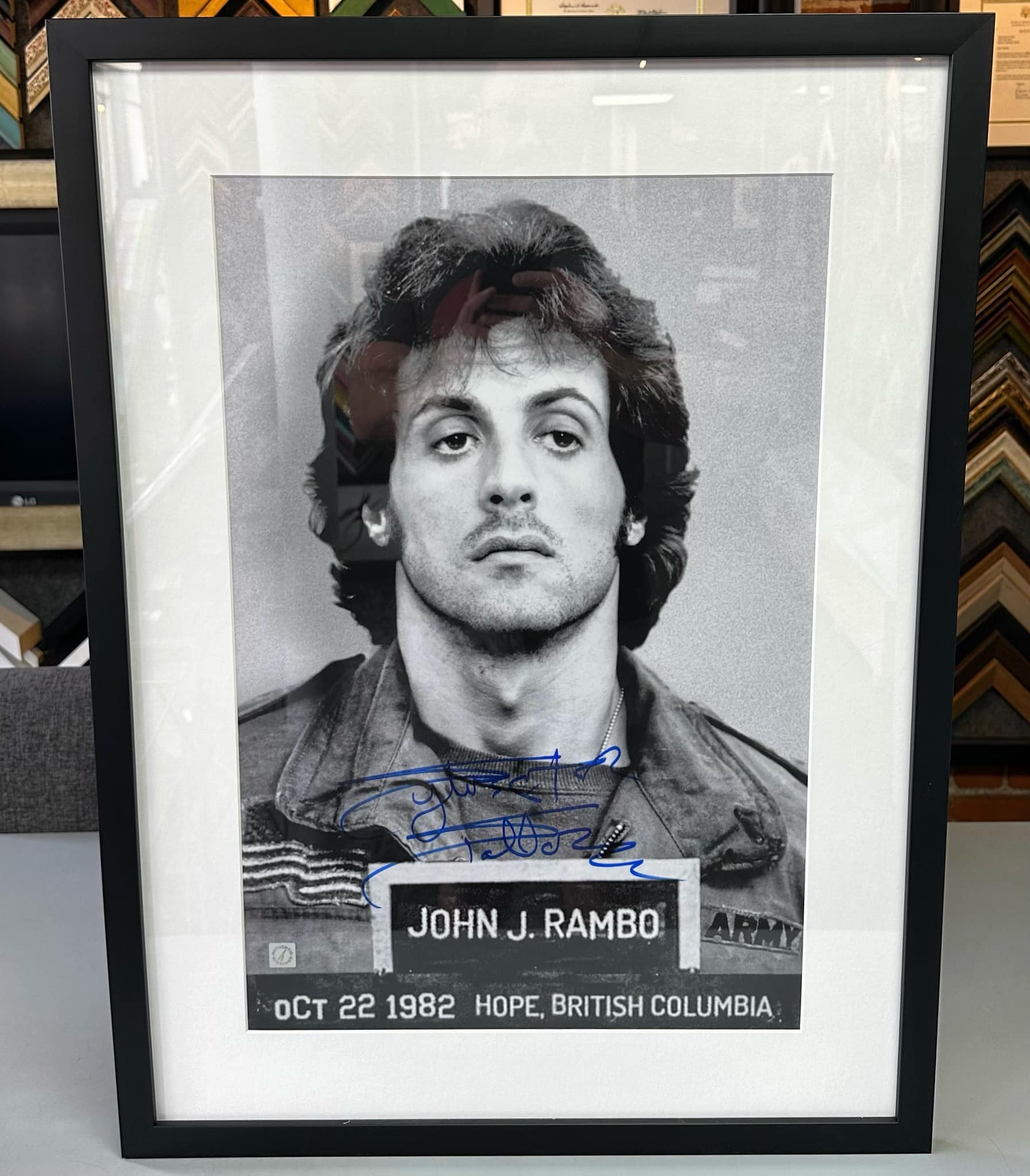 Custom Framed Rambo Mugshot Sylvester Stallone – 5280 Custom Framing